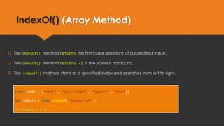 Javascript Methods And Events PPT