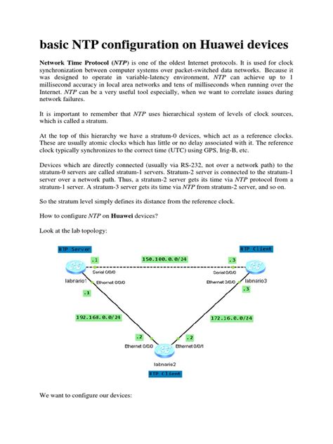 Ntp Configuration On Huawei Devices Pdf Computer Network Digital Technology
