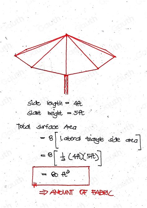 solved 12 an umbrella you bought is shaped like a regular octagonal