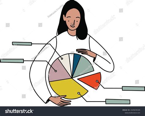 Girl Diagram Graph Vector Flat Illustration Stock Vector Royalty Free 2105676320 Shutterstock