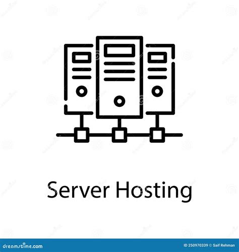 Server Hosting Vector Outline Icon Design Illustration Stock Vector Illustration Of