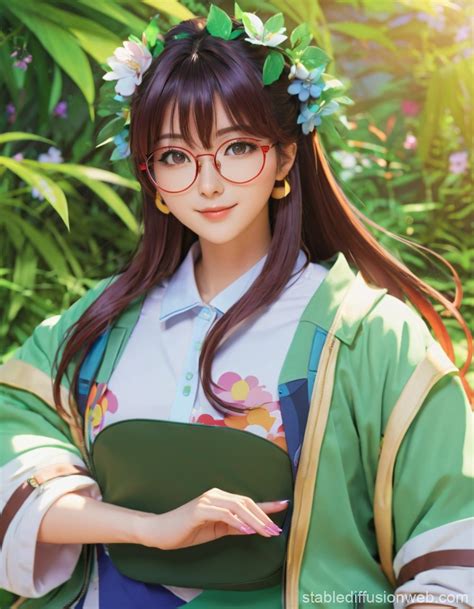 Woman With Glasses Stable Diffusion Online