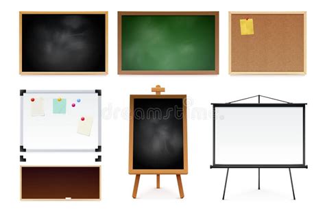 Realistic School Boards Chalk Board On Wall Office Flip Chart For
