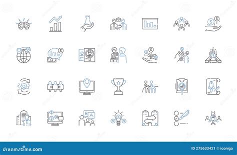 Brand Awareness Line Icons Collection Recognition Exposure