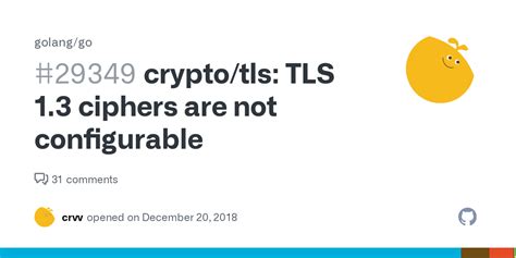 crypto tls tls 1 3 ciphers are not configurable · issue 29349