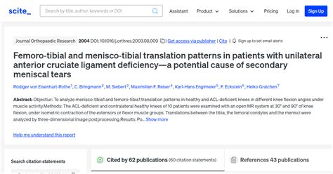 Femoro Tibial And Menisco Tibial Translation Patterns In Patients With Unilateral Anterior