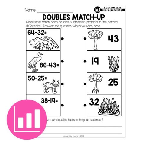 lucky to learn math subtract doubles lesson 2 15 differentiation