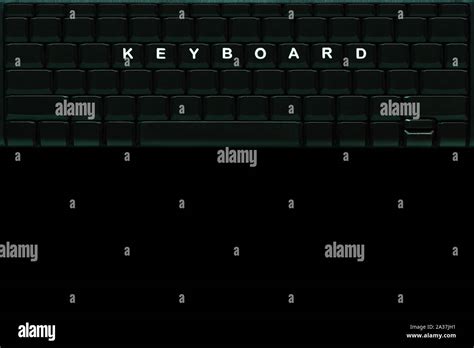 The Word KEYBOARD On The Blank Computer Keyboard Button In Darkness Background Top View And