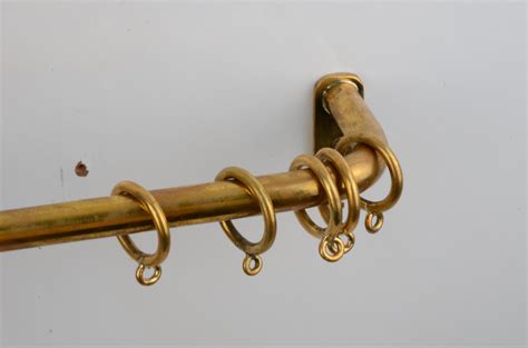 Burnished Unlacquered Brass French Return Curtain Rod 20mm Solid