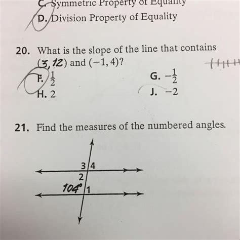 Geometry Worksheet Find The Measure Of Each Numbered Angle