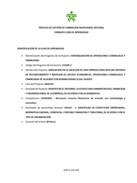 00 Gfpi F 135 Guia De Aprendizaje Fase Analisis 1 2024 2 Pdf