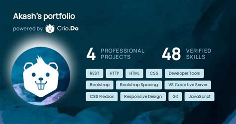 Akash Bharati On Linkedin Check Out My Crio Portfolio Learnbydoing