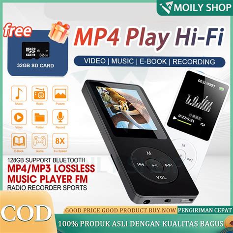 Jual MP3 Mini Player Bluetooth MP4 Player Bluetooth Free 32GB Card Pemutar Musik Portabel Layar