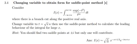 3 4 Changing Variable To Obtain Form For Saddle Point Chegg Com