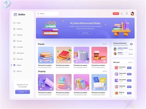 online course library page Дизайн приложений Разработка интерфейса