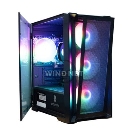 Coolman Ruby Black W 3 Static Rgb Fan Wind Net Computers