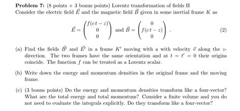 solved problem 7 8 points 3 bonus points lorentz