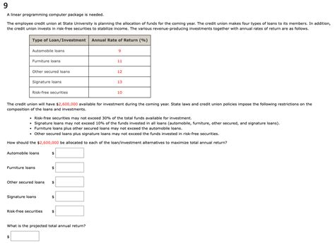Solved A Linear Programming Computer Package Is