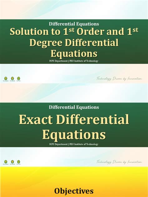 Mtpdf4 Exact And Non Exact Differential Equations Pdf Equations Differential Equations