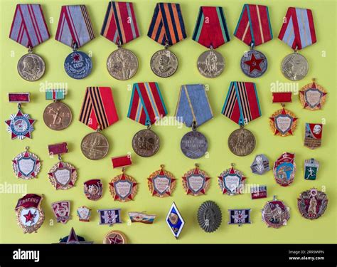 Old Military Medals Collection Set Of Different Soviet Vintage Medal