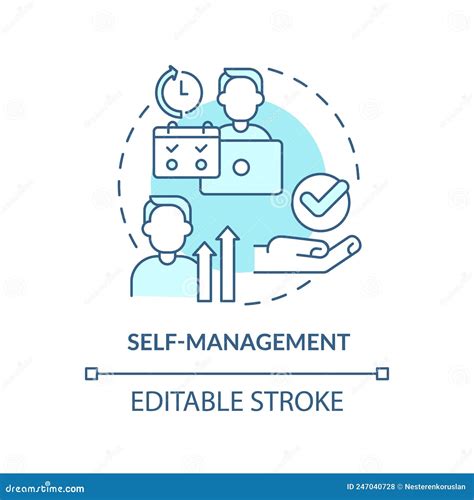 Self Management Turquoise Concept Icon Stock Vector Illustration Of