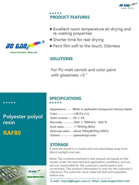 Polyester Polyol Resin Raf80 Leading Factory Manufacturer