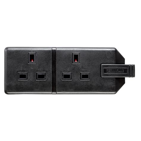 Permaplug 13a Black Twin Rubber Socket Sed Electrical Products Ltd
