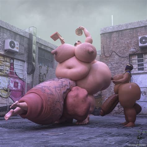 Rule 34 2futas 3d Big Breasts Cock Vore Completely Nude Duo Focus Eating Food Futa Giantess