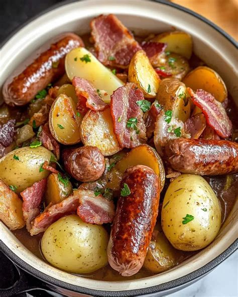 Irish Dublin Coddle With Sausages Bacon And Potatoes