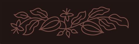 사탕 상자를 위한 초콜릿 디자인 요소 코코아 콩 콩과 가지가 나뭇잎 편집 가능한 윤곽선 획 벡터 선입니다 0명에 대한 스톡 벡터