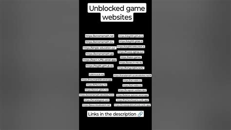 U N B L O C K E D Game Websites For 2023 Youtube