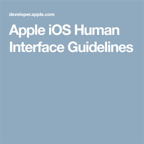 Apple Ios Human Interface Guidelines Human Interface Guidelines Ios