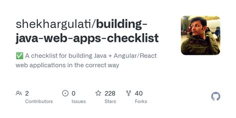 GitHub Shekhargulati Building Java Web Apps Checklist A Checklist For Building Java Angular