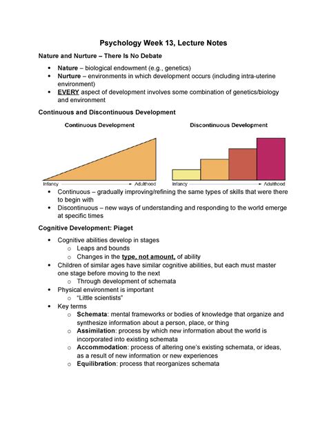 Psychology Week 13 Lecutre Notes Psychology Week 13 Lecture Notes Nature And Nurture There