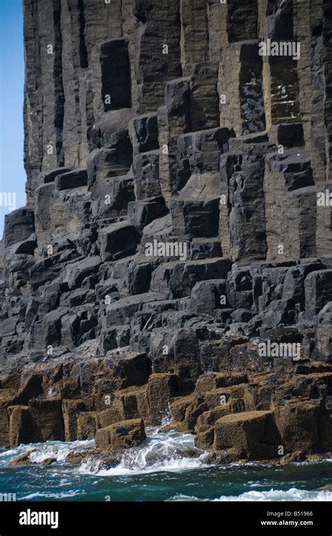 Prismatic Basalt Columns In The Colonnade Close To Fingals Cave At The