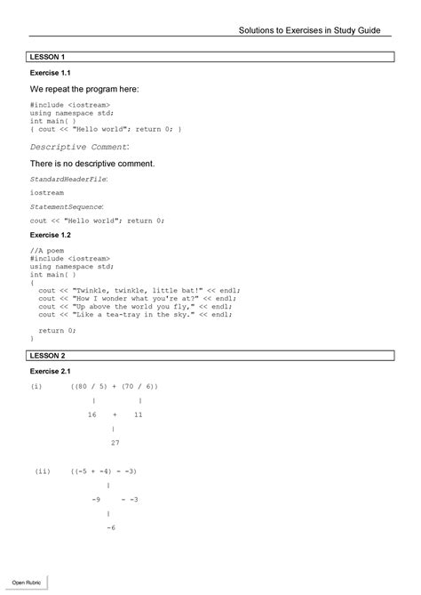 Solutions To Exercises In Study Guide Warning TT Undefined Function Solutions To