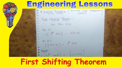 First Shifting Theorem Laplace Transform Advance Engineering Mathematics Youtube