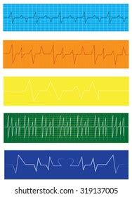 Heart Rate Graph Set Stock Vector Royalty Free Shutterstock