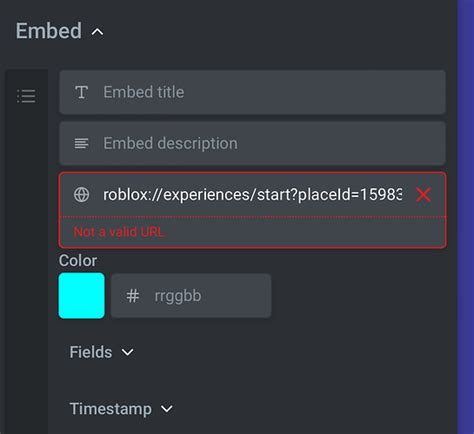 Problem With Embed Url In Webhooks Scripting Support Developer Forum Roblox