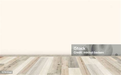 갈색 빈티지 오크 나무 바닥과 벽에 베이지 색 비닐 벽지빈 거실의 모형 디자인 인테리어를위한 빈 거실 공간의 3d 렌더링 그림 0명에 대한 스톡 사진 및 기타 이미지