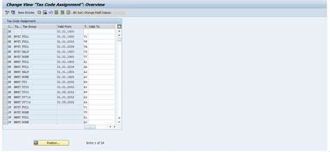 REEXZB SAP Tcode Tax Code Assignment