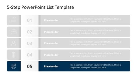 5 Step PowerPoint List Template