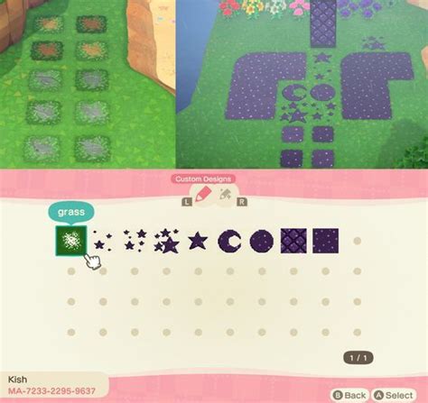 Starry Paths And Grass Overlay For Single Squares In Acnh