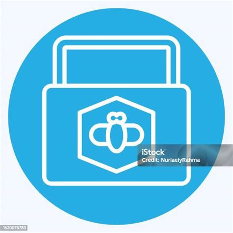 아이콘 밀랍 양봉장 기호와 관련이 있습니다 파란 눈 스타일 심플한 디자인 편집 가능 간단한 그림 곤충에 대한 스톡 벡터 아트 및