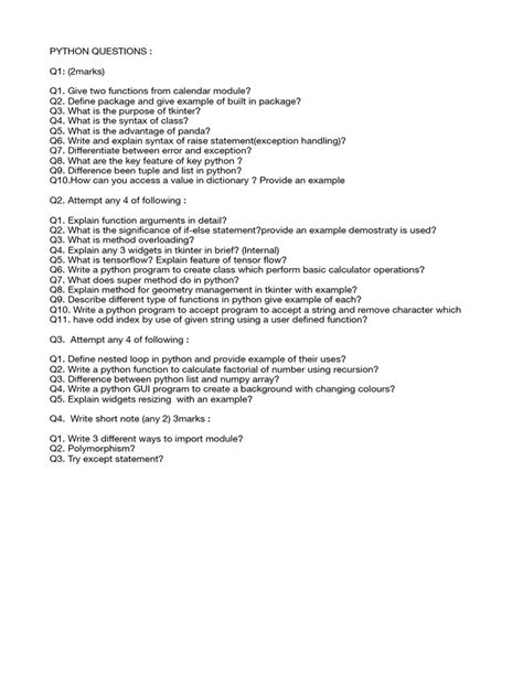 Python Programming Questions And Concepts Pdf