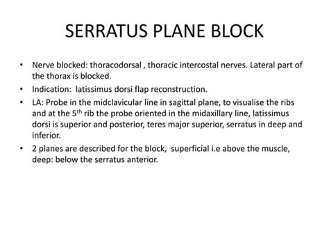 Pec I And Pecs Ii Serratus Anterior Block Pptx