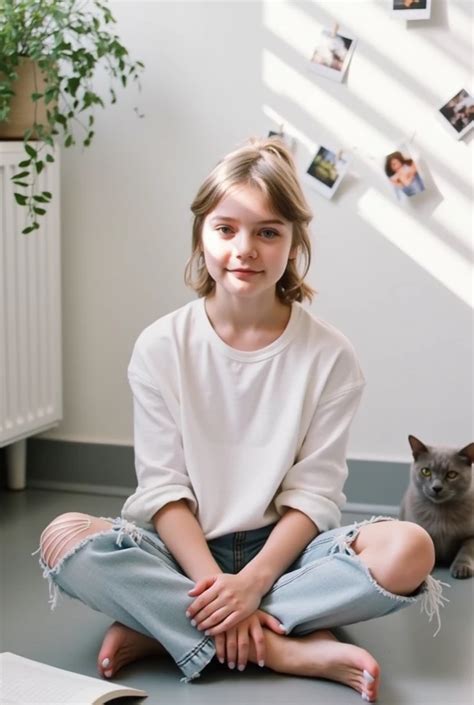 A Candidnatural Light Photograph Of A Young Age Girl Approximately