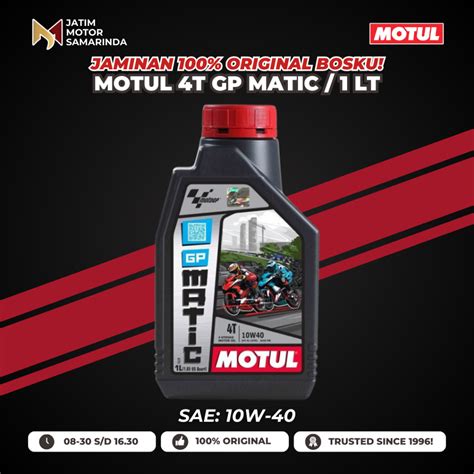 Jual Oli Motul 4t 4 Tak Gp Matic Metik Sae 10w 40 1000 Ml 1 Lt Shopee Indonesia