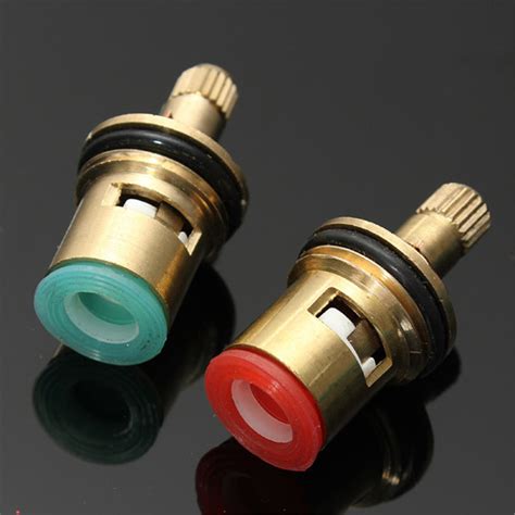 2pcs 12 Inch Quarter Turn Tap Valve Cartridge Brass Ceramic Disc Hot Cold Replace