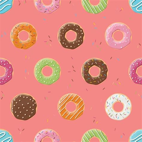 Free Vector Coloured Donuts Pattern Design